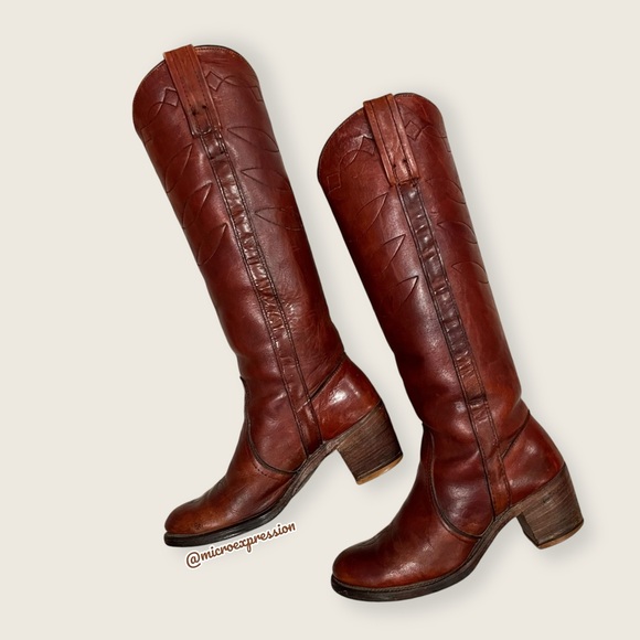 Frye | Shoes | Vintage 95s Black Label Frye Campus Cognac Brown Leather ...